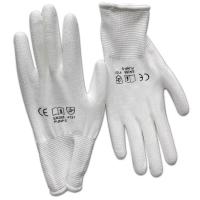 China 13G Knitted White Electronics Factory Working ESD Antistatic PU Coated Gloves for sale