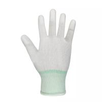 China 13 Gauge Carbon Fiber ESD Gloves Anti Static PU Coated Finger Touch Gloves 10e6-10e8 ohm for sale