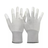 China 13 Gauge Carbon Fiber ESD Gloves Anti Static PU Coated Finger Touch Gloves 10e6-10e8 ohm for sale