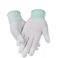 China PU Electronic Work Anti Static Esd Glove With PVC Dot Coated for sale
