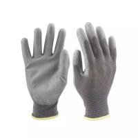 China Nylon Knitted PU Coated ESD Safety Gloves Antistatic Cleanroom Palm Fit 7-11 Inch for sale