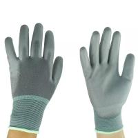China Nylon Knitted PU Coated ESD Safety Gloves Antistatic Cleanroom Palm Fit 7-11 Inch for sale