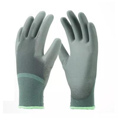 China Nylon Knitted PU Coated ESD Safety Gloves Antistatic Cleanroom Palm Fit 7-11 Inch for sale