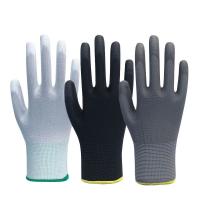 China Anti Static Gloves Carbon Fiber 13G Knitting ESD Safety Hand Protection PU Coated for sale