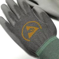 China Anti Static Gloves Carbon Fiber 13G Knitting ESD Safety Hand Protection PU Coated for sale