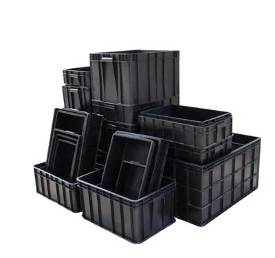 China Antistatic Electronics Tray Folding ESD Bin Box Plastic Black With Dividers for sale
