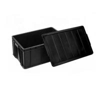 China Antistatic Electronics Tray Folding ESD Bin Box Plastic Black With Dividers for sale