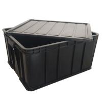 China Antistatic Electronics Tray Folding ESD Bin Box Plastic Black With Dividers for sale