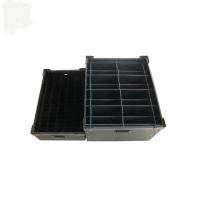 China Black ESD PP Folding Corrugated Antistatic Storage Containers Plastic With Lid for sale