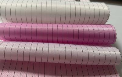 China Blue Anti Static ESD Conductive Fabric 5mm Grid Strip for Cleanroom Garments for sale