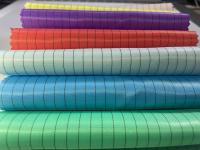 China 100% Polyester Antistatic Conductive Fabrics Stripe Anti-Static Esd Poly Twill Grid Fabrics For Uniforms for sale