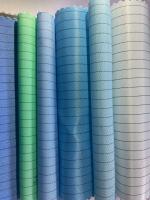 China Anti Static ESD Fabric Polyester Mesh Strip Grid Carbon Cloth 58/60 Width 10^6-10^9Ω Surface Resistance for sale