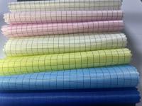 China Custom Anti Static ESD Polyester Fabric 5mm Grid 200-400g/m2 for Cleanroom Workwear for sale