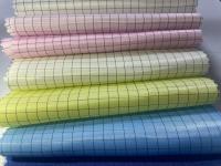 China Custom Anti Static ESD Polyester Fabric 5mm Grid 200-400g/m2 for Cleanroom Workwear for sale