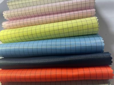China Anti Static ESD Fabric 5mm Strip Polyester Cotton Lightweight 1.5m Width for Cleanroom Clothing for sale