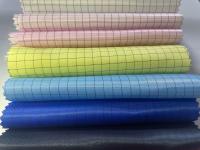 China Anti Static ESD Fabric 5mm Strip Polyester Cotton Lightweight 1.5m Width for Cleanroom Clothing for sale
