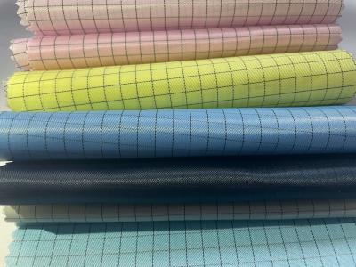 China Anti Static Conductive 65% Polyester 35% Cotton Twill Fabric 5mm Grid for ESD Clothing for sale