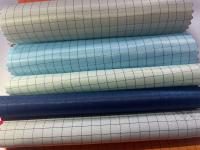 China 5mm Grid Orange Pink Polyester Anti Static ESD Woven Fabric 150cm Width 106-109 Ohm for sale