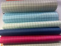 China 5mm Grid Orange Pink Polyester Anti Static ESD Woven Fabric 150cm Width 106-109 Ohm for sale