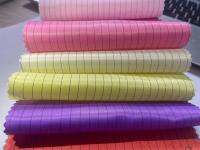 China ESD Conductive Fabric 5mm Grid 100d Polyester Anti Static Fabric for Cleanroom Uniform for sale