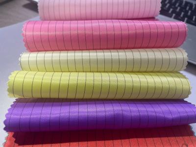 China ESD Conductive Fabric 5mm Grid 100d Polyester Anti Static Fabric for Cleanroom Uniform for sale