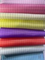 China ESD Conductive Fabric 5mm Grid 100d Polyester Anti Static Fabric for Cleanroom Uniform for sale