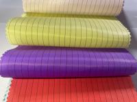 China 130GSM Anti Static ESD Polyester 5mm Stripe Polyester Carbon ESD Fabric for sale