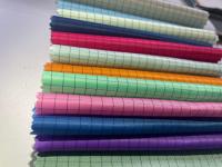 China Anti Static ESD Twill Fabric TC 65/35 5mm Grid Cleanroom Antistatic Workwear Fabric 200-400g/m2 for sale