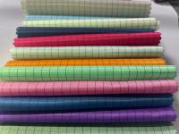 China Anti Static ESD Twill Fabric TC 65/35 5mm Grid Cleanroom Antistatic Workwear Fabric 200-400g/m2 for sale