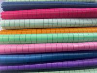 China Anti Static ESD Twill Fabric TC 65/35 5mm Grid Cleanroom Antistatic Workwear Fabric 200-400g/m2 for sale