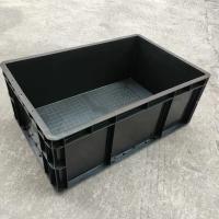 China ESD Container Permanent Antistatic Black Plastic Electronic Tote Conductive Carrying Case Storage Box with Lid 10^3-10^5 ohms for sale