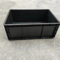 China ESD Container Permanent Antistatic Black Plastic Electronic Tote Conductive Carrying Case Storage Box with Lid 10^3-10^5 ohms for sale