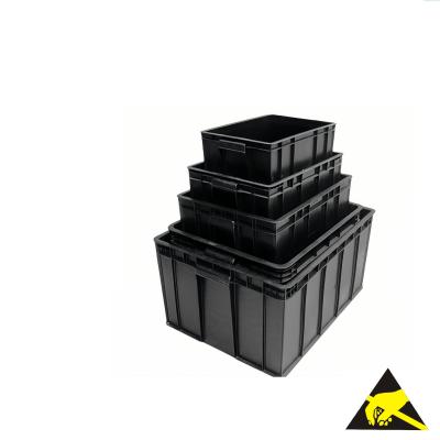 China Antistatic Esd Plastic Tray Container Esd Component Tray Antistatic Bin Conductive Boxes For Electronics for sale