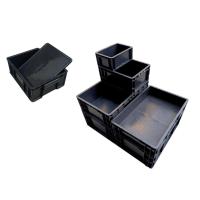 China Esd Compartment Box Circulation Carton Box For PCB Black Electronic ESD Plastic Anti Static Package And Storage Accept for sale