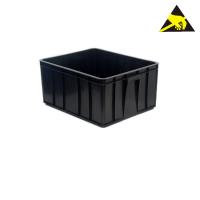 China ESD Plastic Tray Box Bins Pp Folding Logistic Conductive Anti Static Storage Boxes Board Big Tote Box for sale