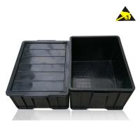 China Plastic Antistatic Tray ESD Black Folding Antistatic Carton Container Box Anti Static Boxes For Electronics for sale