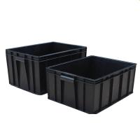 China Esd Plastic Box Cleanroom Black Plastic Circulation Safe Box Esd Pcb Trays Esd Stackable Bins For Anti-Static Protection for sale