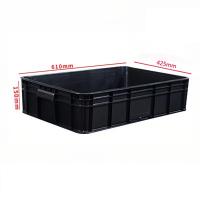 China Esd Plastic Box Cleanroom Black Plastic Circulation Safe Box Esd Pcb Trays Esd Stackable Bins For Anti-Static Protection for sale