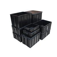 China Esd Antistatic Pcb Storage Box Esd Storage Box Racks Conductive Plastic Container Bins Esd Case With Lid for sale