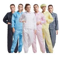 China 110gsm Anti Static Polyester Lab Coat for Chemical Plant Cleanroom ESD Protection for sale
