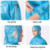 China 110gsm Anti Static Polyester Lab Coat for Chemical Plant Cleanroom ESD Protection for sale