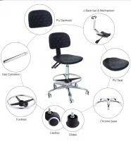 China ESD Saddle Swivel Chair 440x410mm Injection Molded Backrest Anti Static Stool for Cleanroom for sale