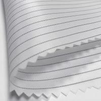 China Anti Static ESD Fabric 155gsm Striped Cotton Polyester Cleanroom Fabric 1.5m Width for sale
