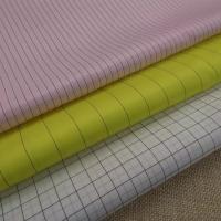 China Anti Static ESD Fabric 155gsm Striped Cotton Polyester Cleanroom Fabric 1.5m Width for sale