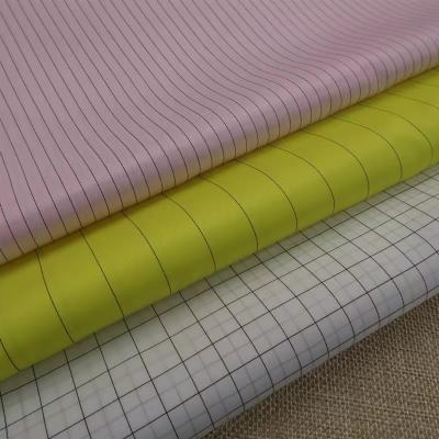 China Anti Static ESD Fabric 155gsm Striped Cotton Polyester Cleanroom Fabric 1.5m Width for sale
