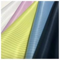 China Anti Static ESD Fabric 155gsm Striped Cotton Polyester Cleanroom Fabric 1.5m Width for sale