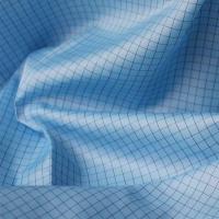 China Cotton Antistatic ESD Fabrics Grid Polyester Static Dissipative Fabric for sale