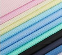 China Conductive Cleanroom Anti Static Textiles 5MM Grid Polyester ESD Fabrics for sale