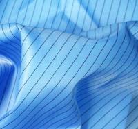 China Conductive Cleanroom Anti Static Textiles 5MM Grid Polyester ESD Fabrics for sale