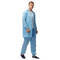 China Anti Static ESD Work Suit 98% Polyester 2% Carbon Clean Room Clothes for sale